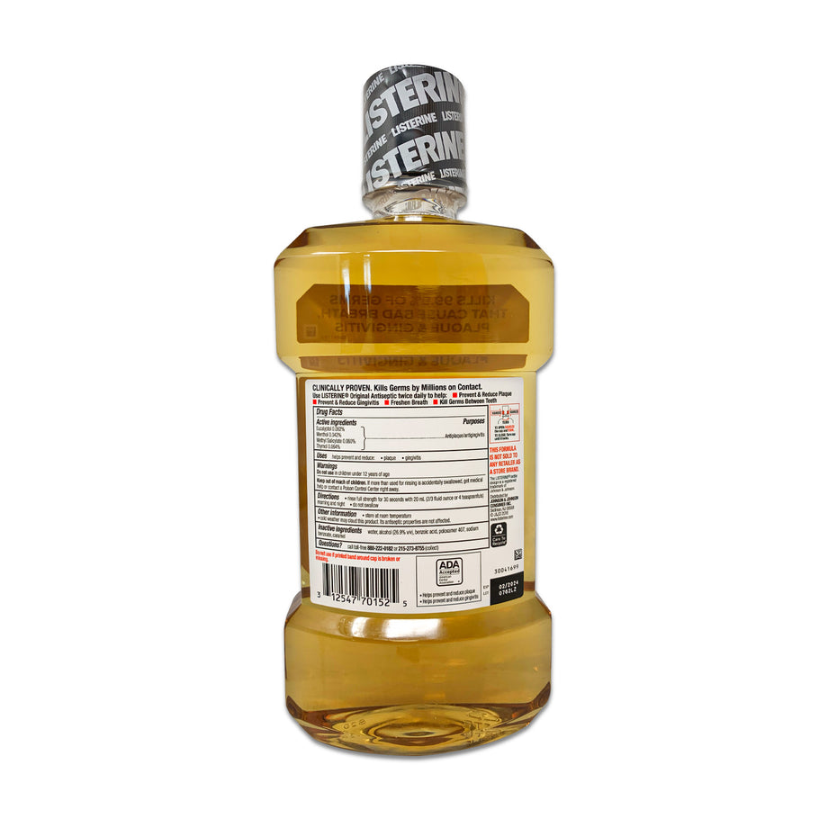 listerine mouthwash ingredients label